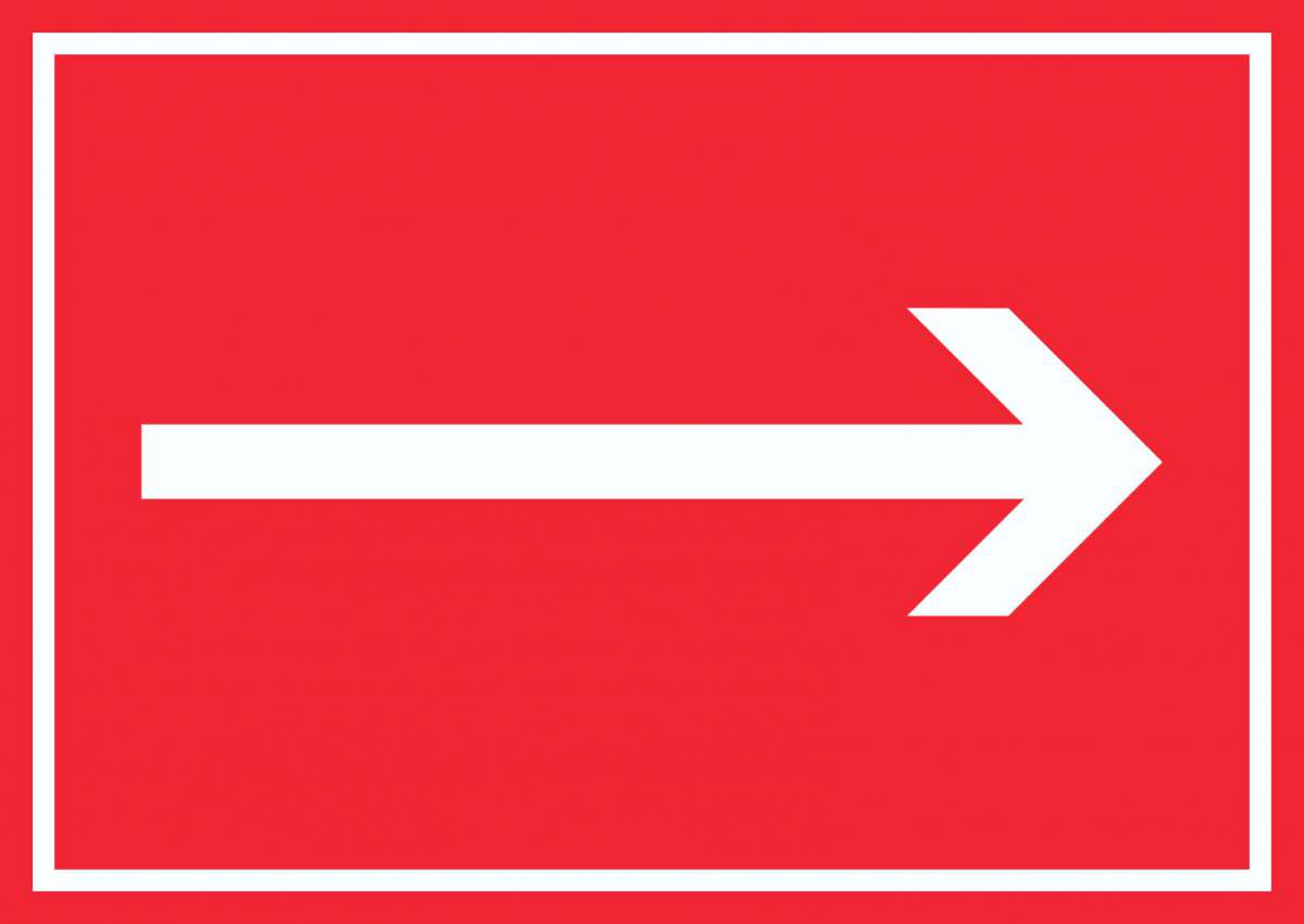 Richtungspfeil rechts Schild waagerecht weiss rot Pfeil | HB-Druck ...