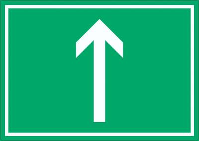 Richtungspfeil hoch Aufkleber waagerecht weiss grün Pfeil | HB-Druck ...