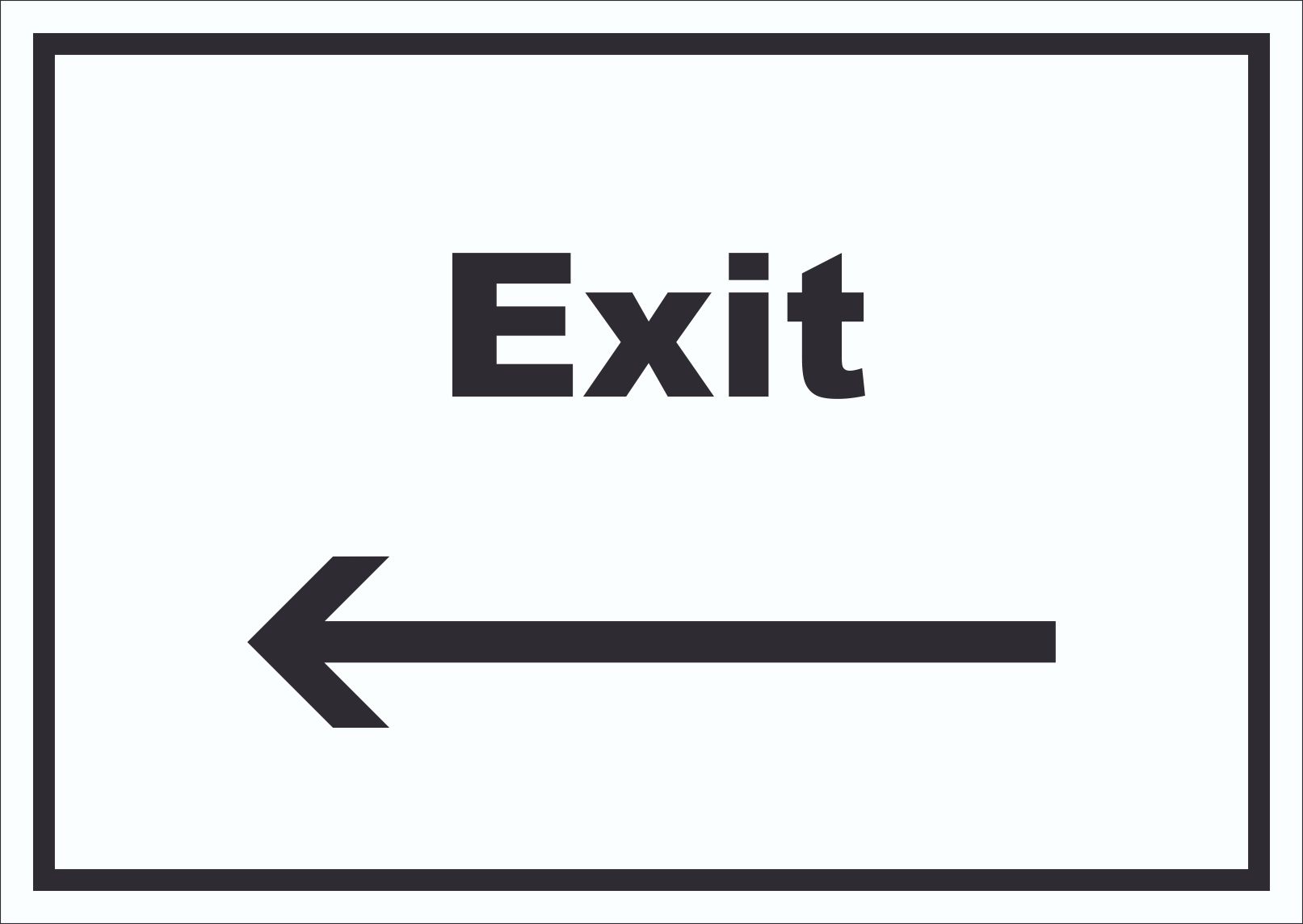 Exit Schild mit Text und Richtungspfeil links Ausgang waagerecht | HB ...