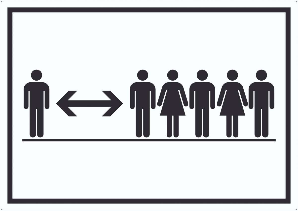 Diskretion Bitte Abstand halten Symbol Aufkleber | HB-Druck Schilder ...