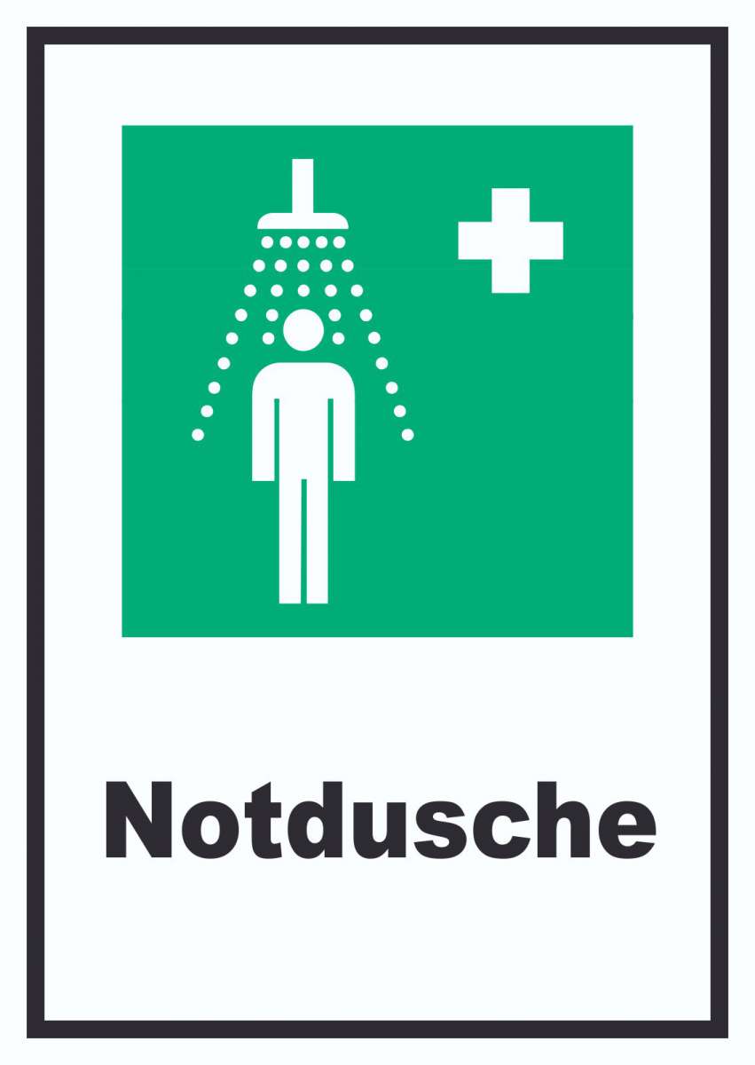 Notdusche Schild | HB-Druck Schilder, Textildruck & Stickerei Onlineshop