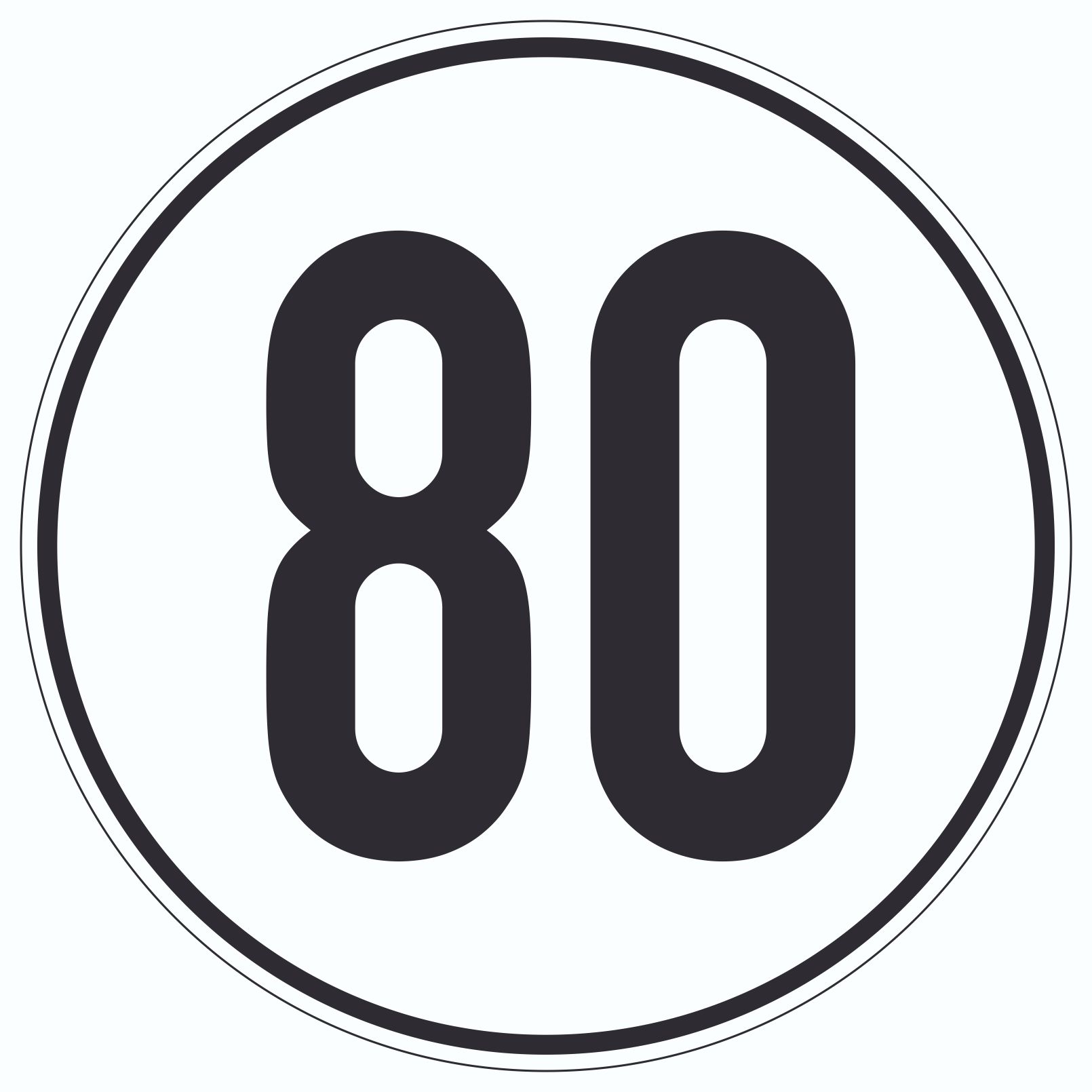 80km/h Geschwindigkeit Aufkleber Kreis | HB-Druck Schilder, Textildruck ...