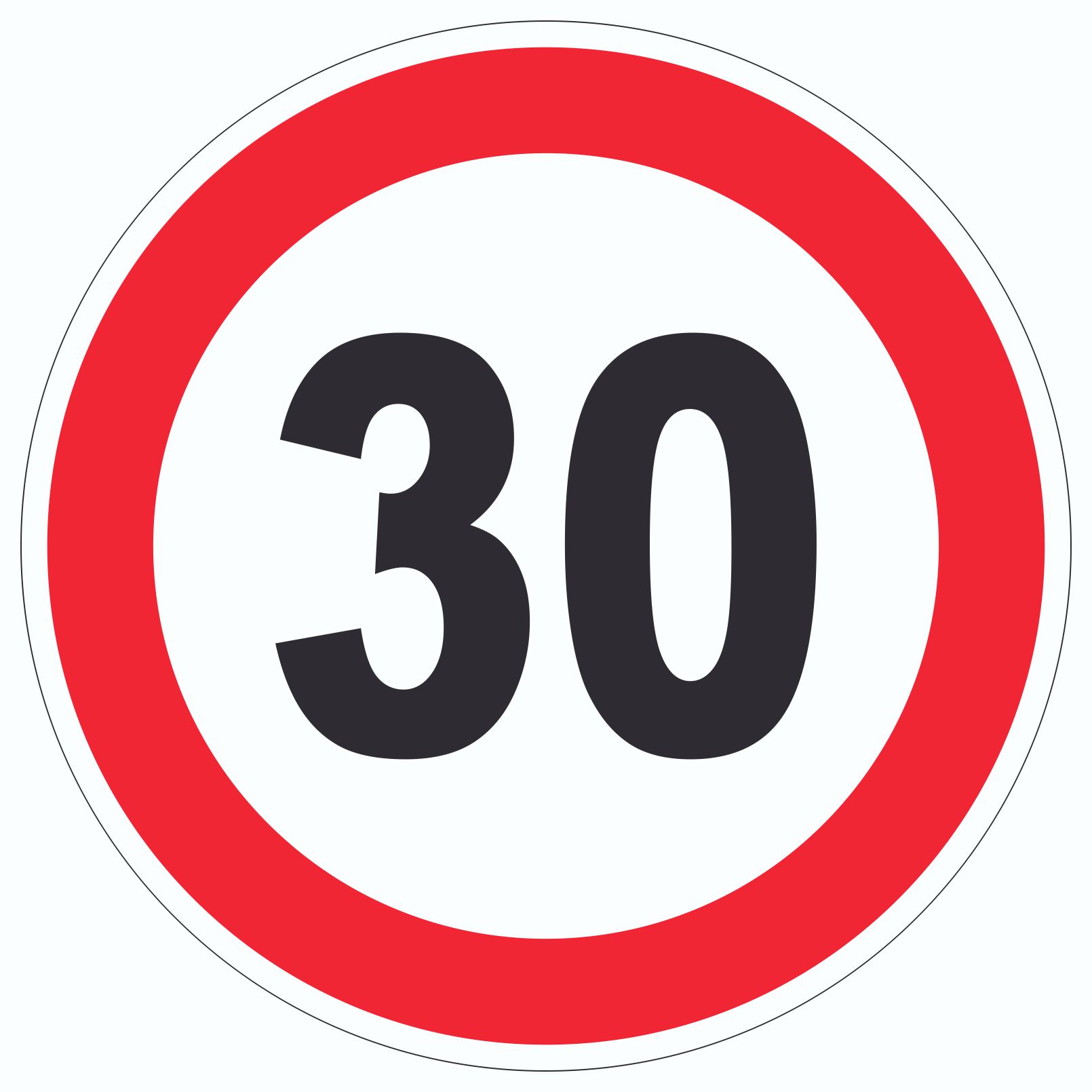 Tempo 30 km/h Geschwindigkeitsbegrenzung Aufkleber Kreis Symbol | HB ...