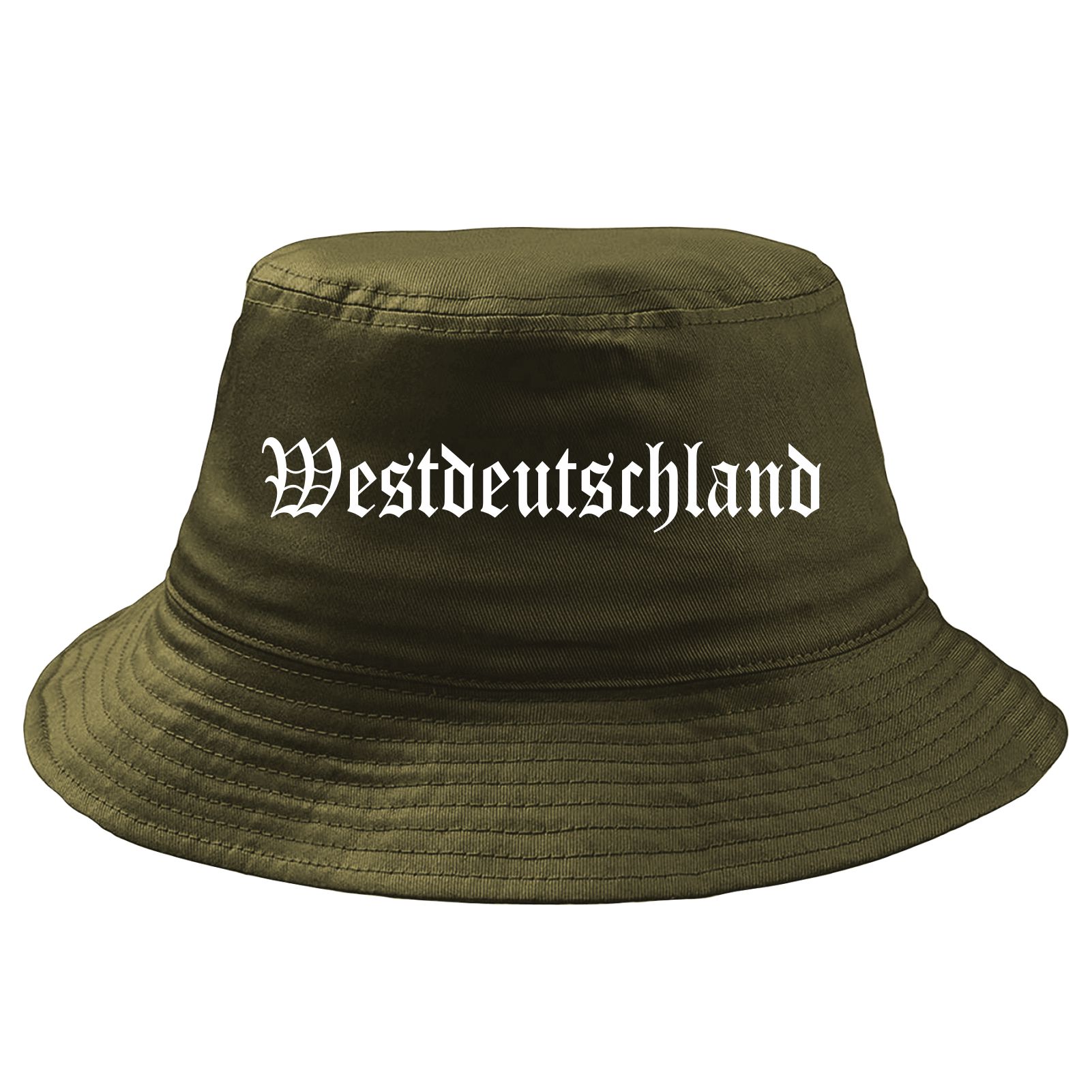 Westdeutschland Fischerhut - Oliv - bedruckt - Bucket Hat Anglerhut ...