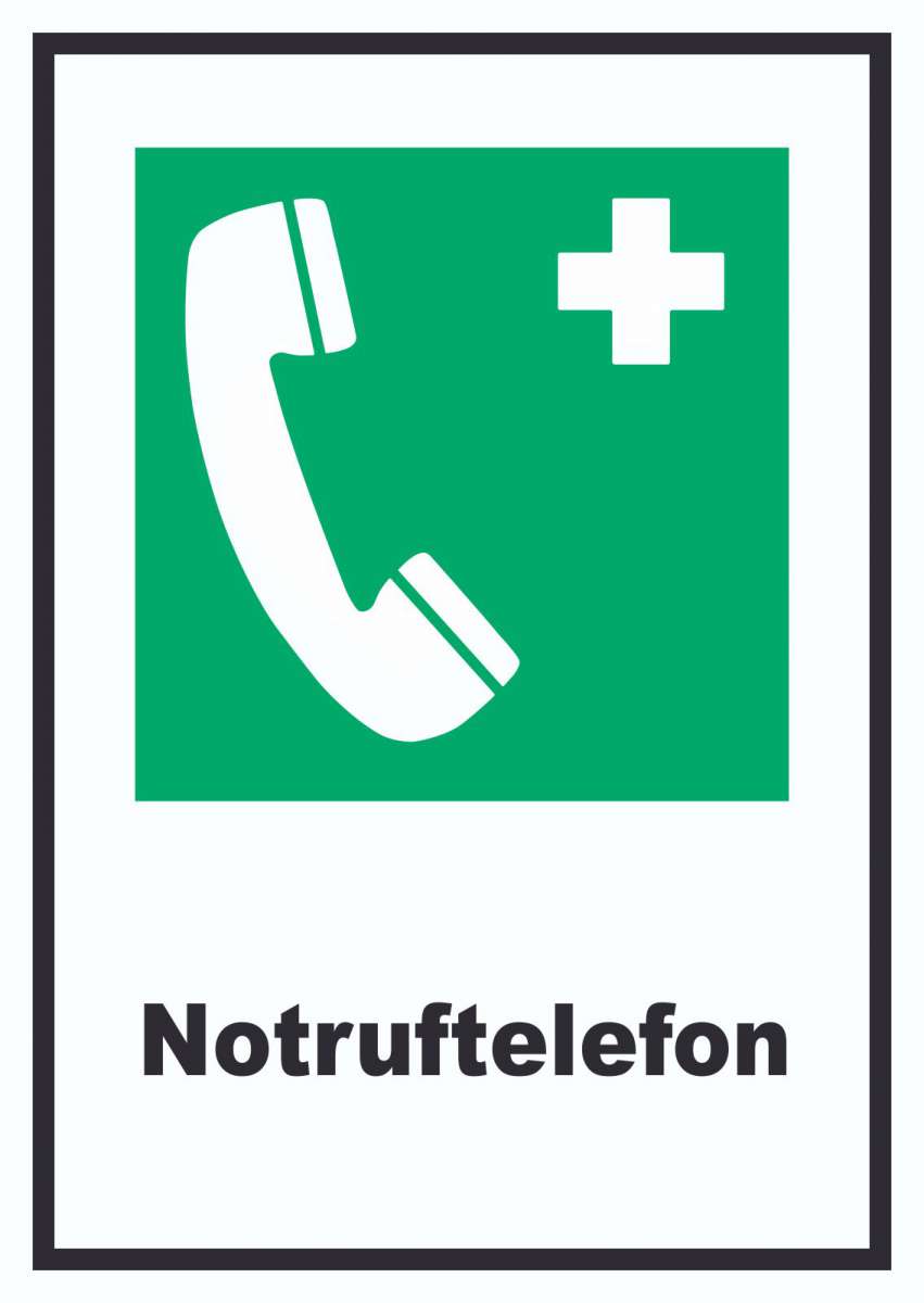 Notruftelefon | HB-Druck Schilder, Textildruck & Stickerei Onlineshop