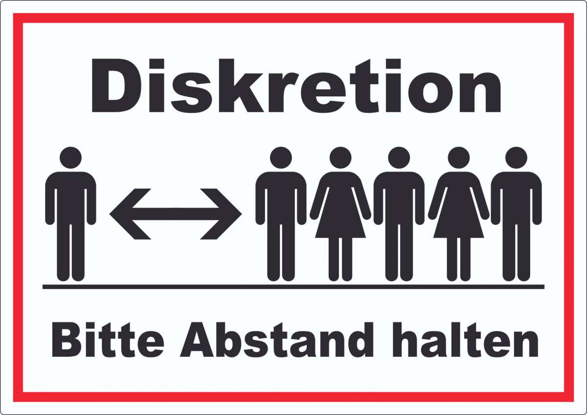 Diskretion Bitte Abstand halten Aufkleber Rücksichtnahme | HB-Druck ...