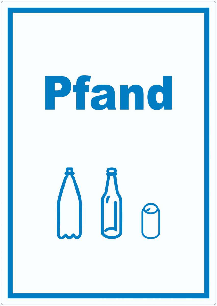Pfand Mülltrennung Aufkleber Text Symbol Flasche Dose Mehrweg Geld | HB ...