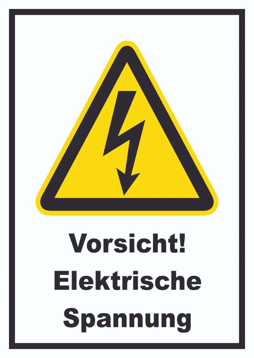 Vorsicht Elektrische Spannung Schild | HB-Druck Schilder, Textildruck ...