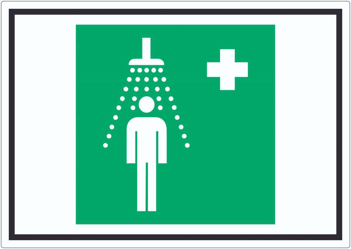 Notdusche Symbol Aufkleber | HB-Druck Schilder, Textildruck & Stickerei ...