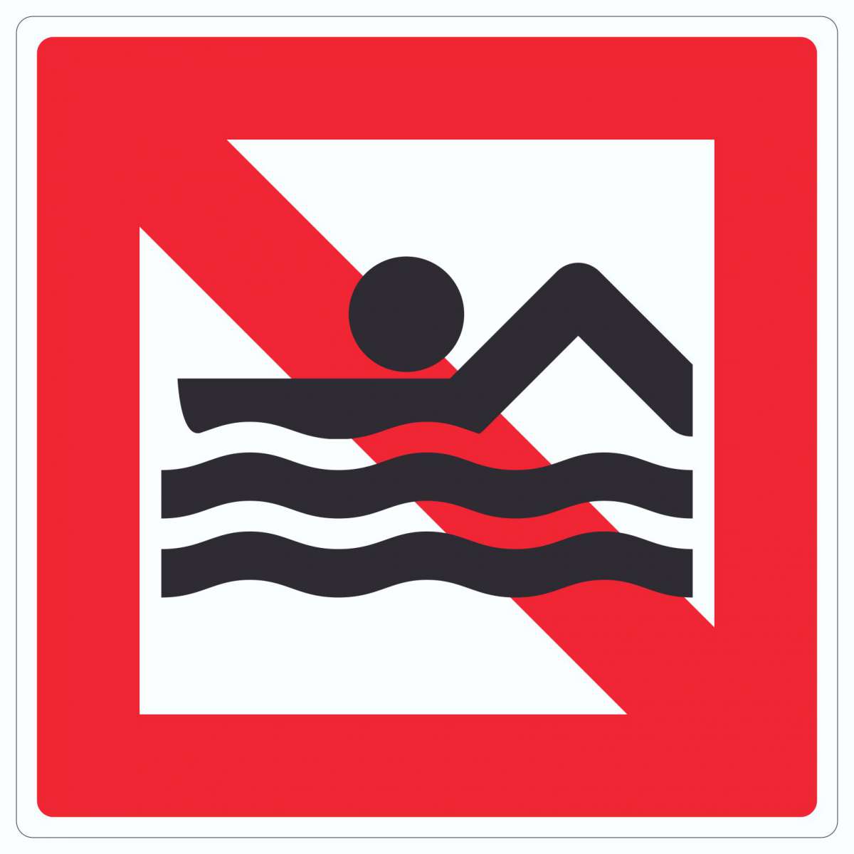 Schwimmen und Baden verboten Symbol und Text | HB-Druck Schilder ...
