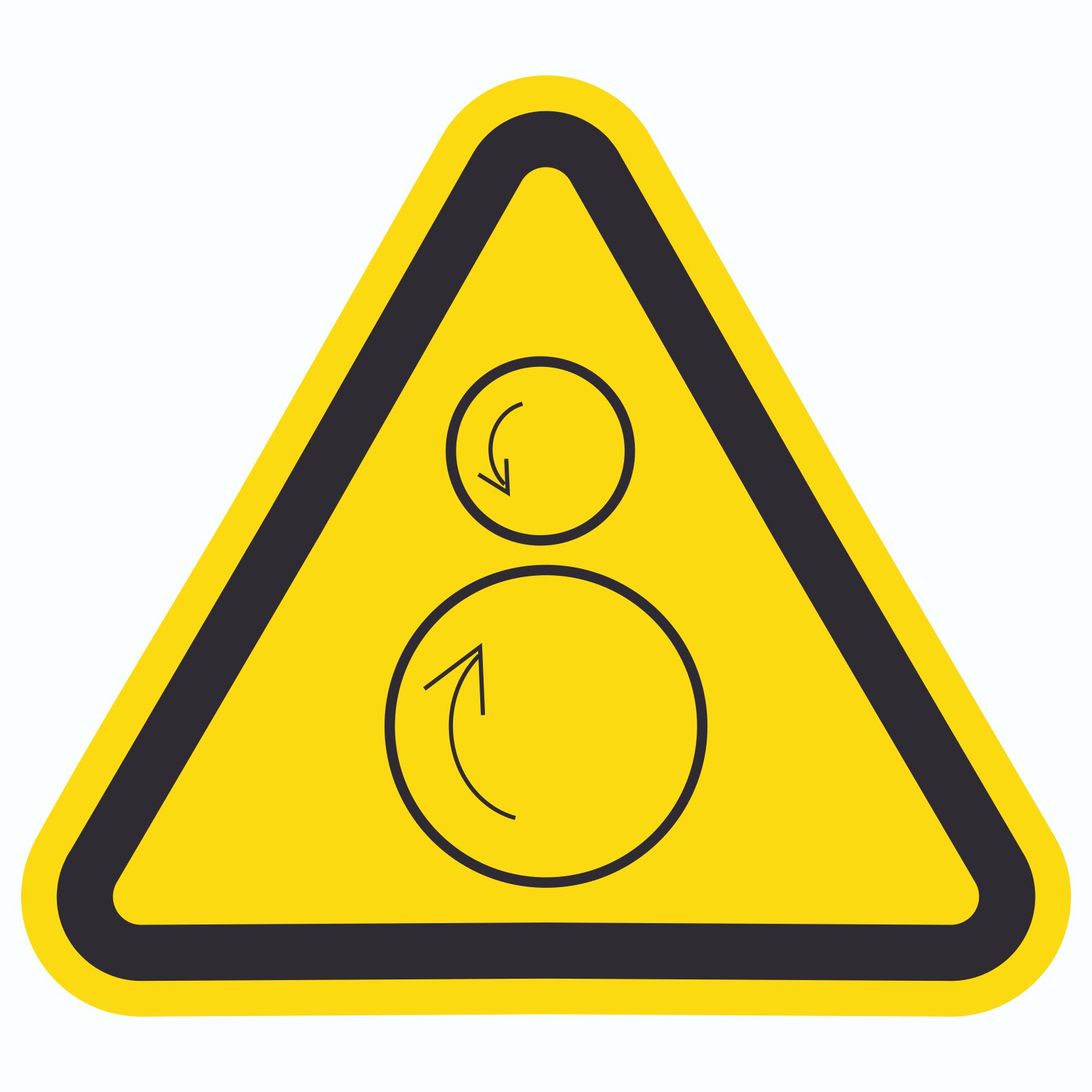 Achtung Gegenläufige Rollen Symbol Aufkleber Dreieck | HB-Druck ...