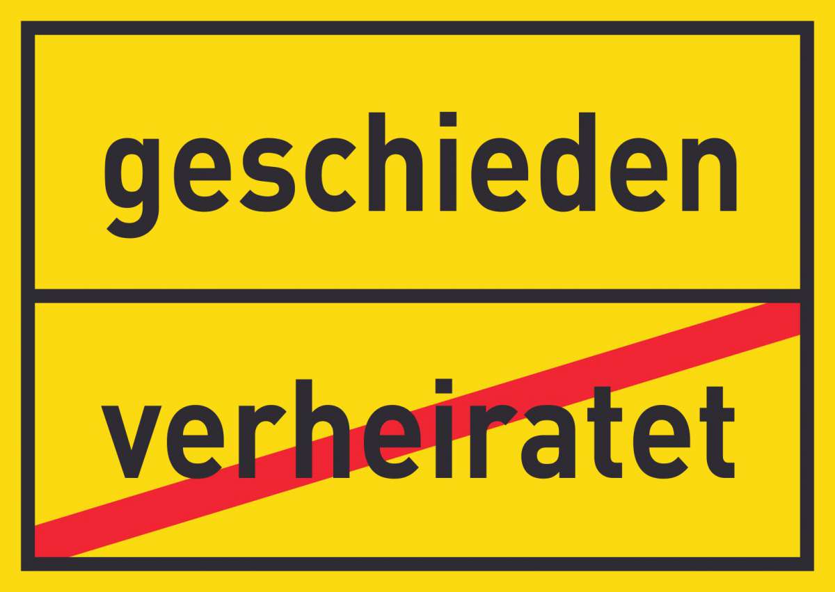 geschieden verheiratet Schild Ortsschild | HB-Druck Schilder ...